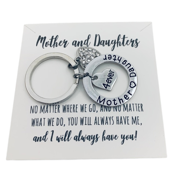 Mother Daughter Keychain with Card Infinity Collection