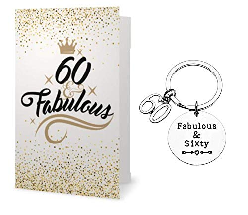 60th Birthday Keychain & Card Gift Set Infinity Collection