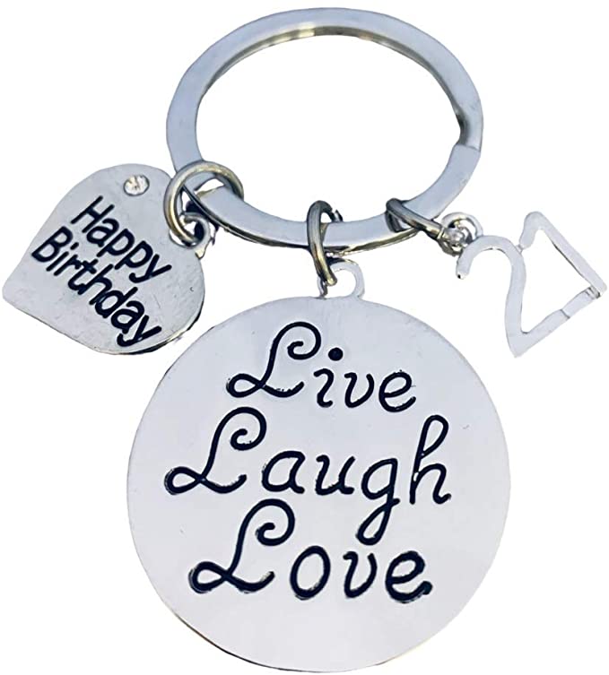 21st Birthday Keychain, Live Laugh Love Infinity Collection