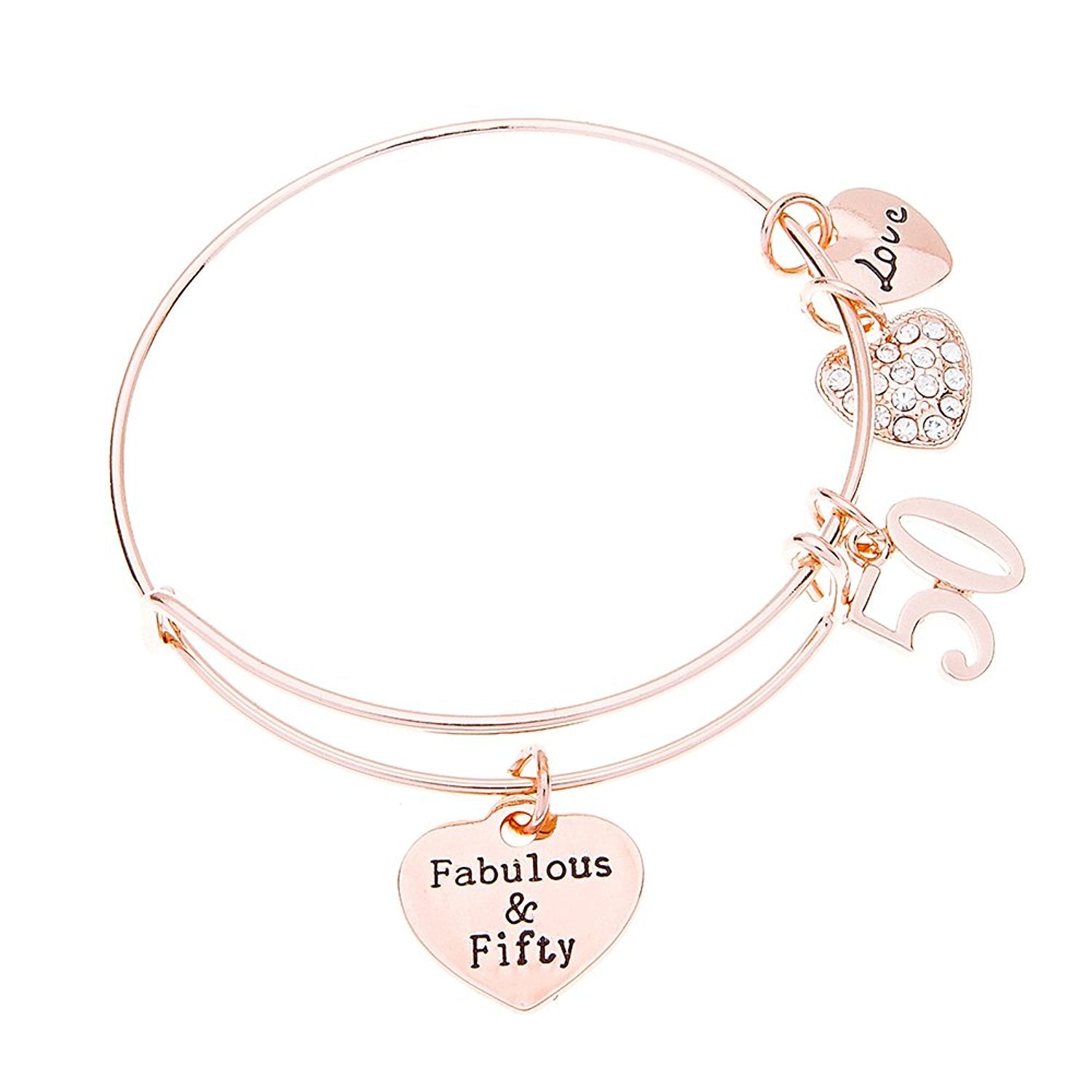 Rose Gold Fabulous and Fifty Charm Bracelet for Women Infinity Collection