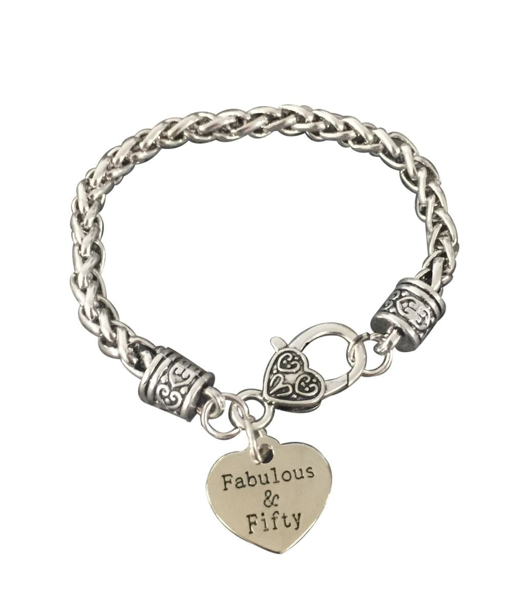 Fabulous and Fifty Charm Bracelet, Perfect 50th Birthday Gift Idea ...