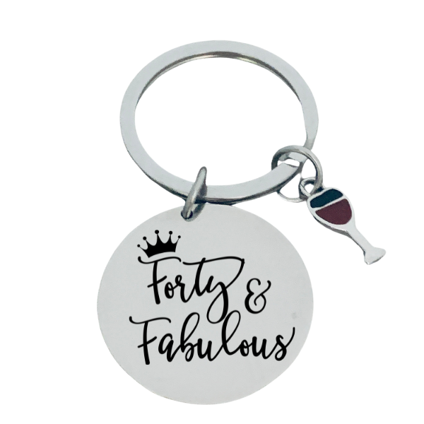 40th Birthday Keychain - Fabulous and Forty - Pick Charm Infinity ...