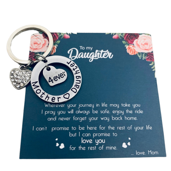Mother Daughter Keychain with Card Infinity Collection