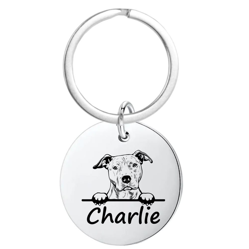 American Pit Bull Terrier Personalized Keychain Infinity Collection